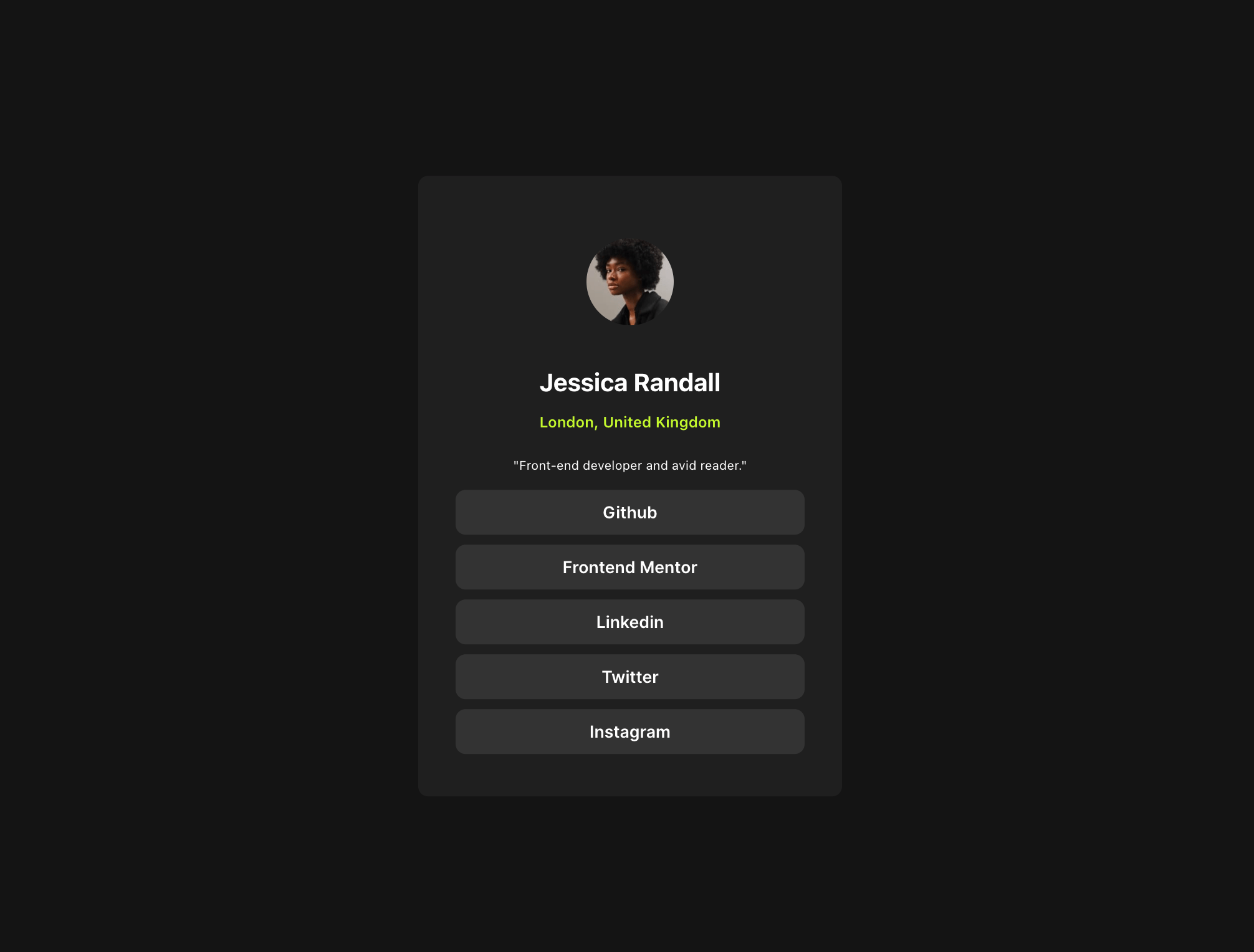 Frontend Mentor Social Links Profile Solution Social Link Front